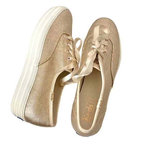 Keds | Shoes | Keds Champion Triple Metallic Rose Gold Platform Canvas ...